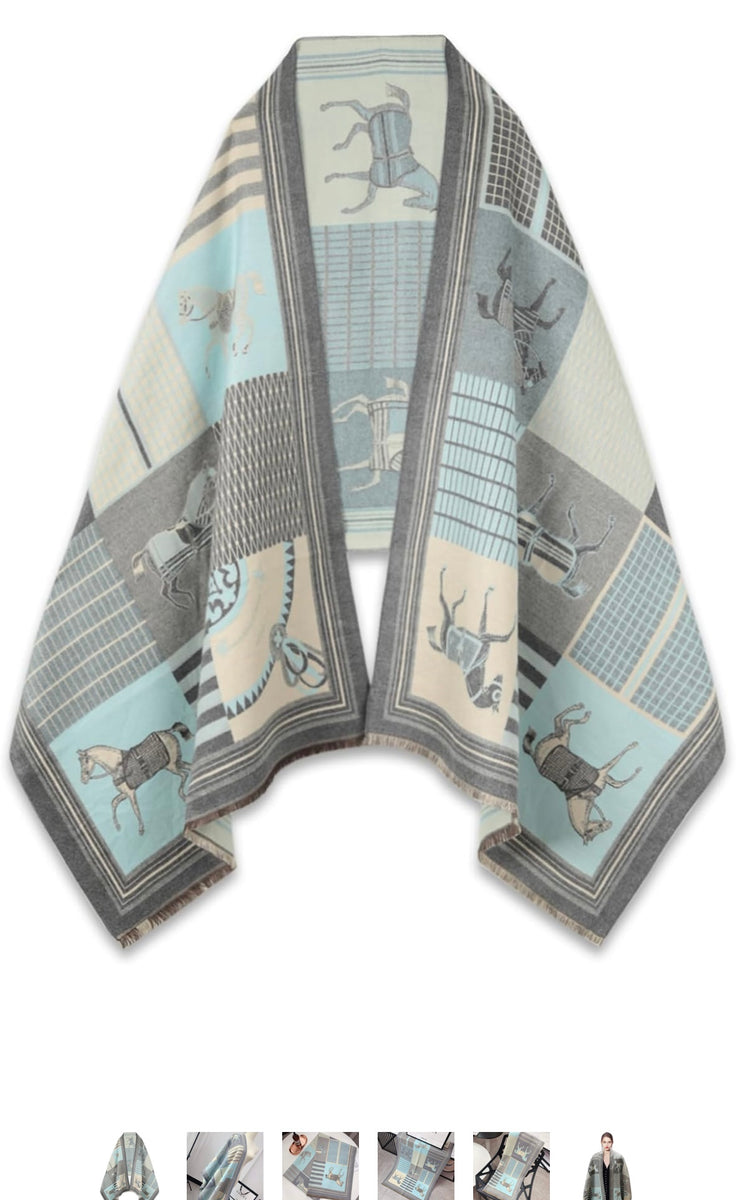 Light Blue Classic Equestrian Scarf/Shawl – Stylish In The Saddle